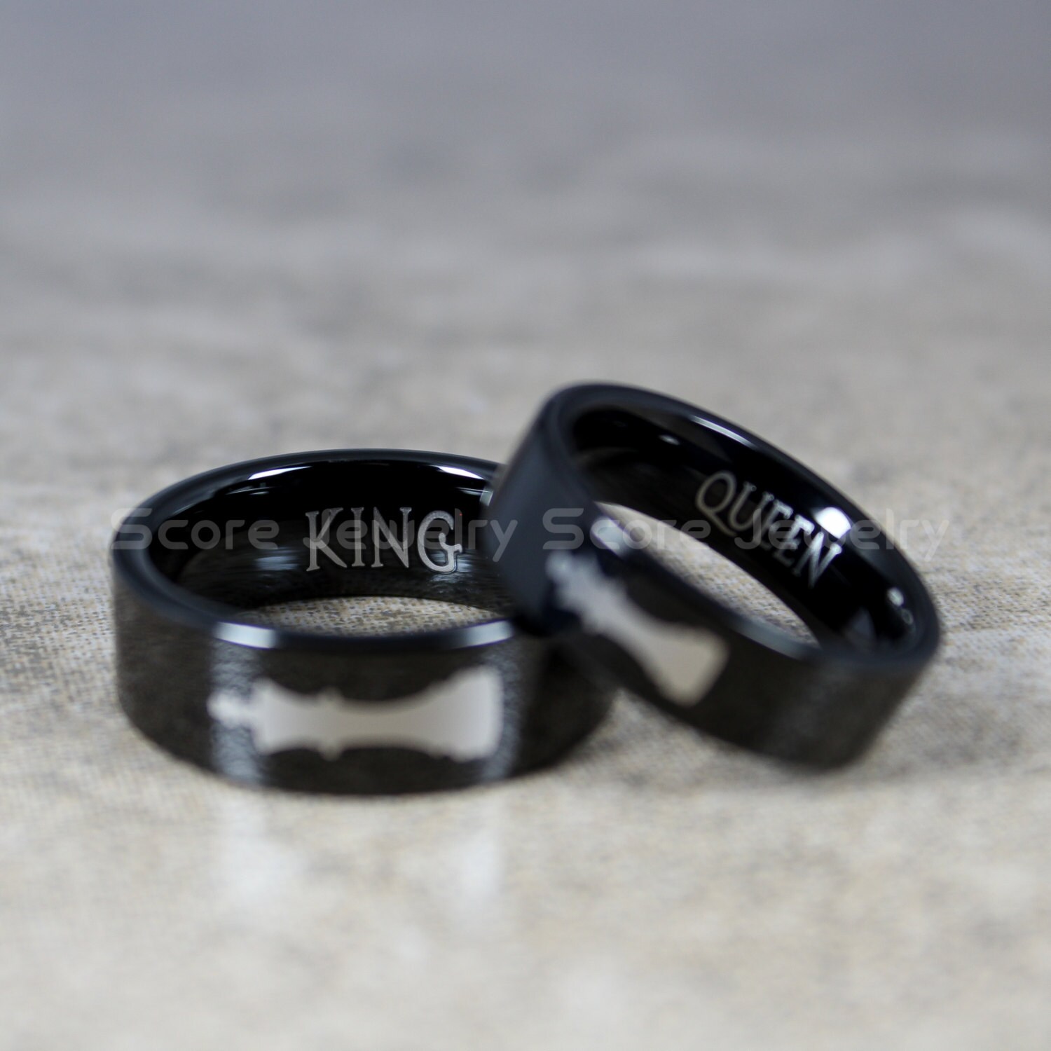 Chess Rings Chess Jewelry 2 Piece Couple Set Black Tungsten - Etsy UK