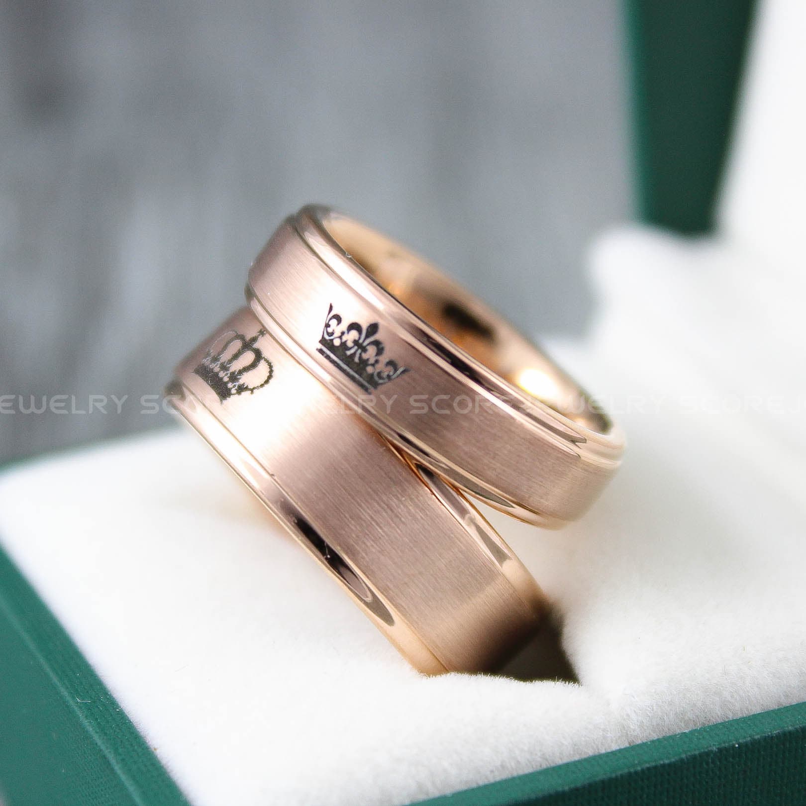 King and Queen Crown Rings King and Queen Rings 2 Piece - Etsy