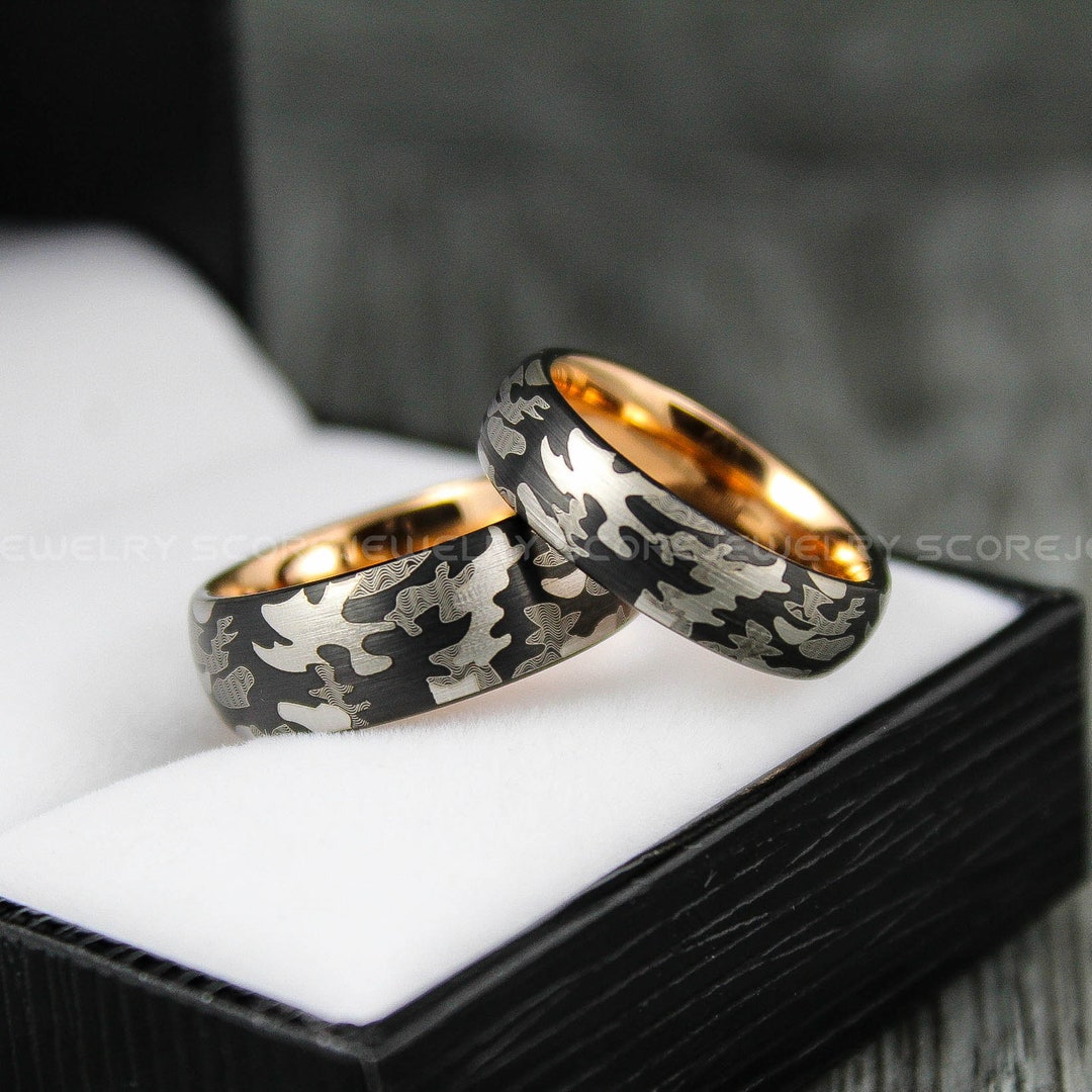 Camo Rings, Camouflage Ring, Army Rings, Military Rings, Black Camo ...