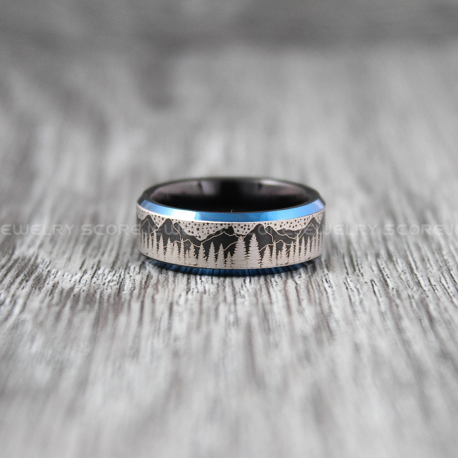 Forest Ring Mountain Range Ring Boreal Forest Ring 8mm | Etsy