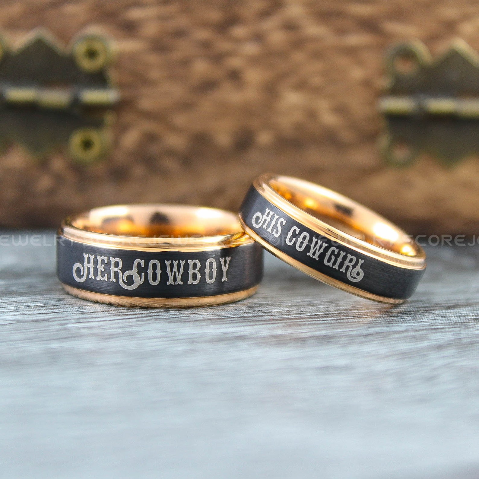Cowboys Rings Cowboy Wedding Rings 2 Piece Couple Set - Etsy