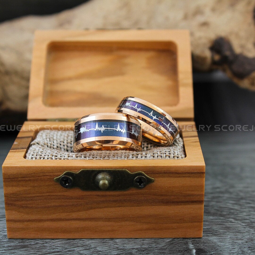 Heartbeat Rings, Heart Beat Rings, ECG Ring, Couple Rings, Couple ...