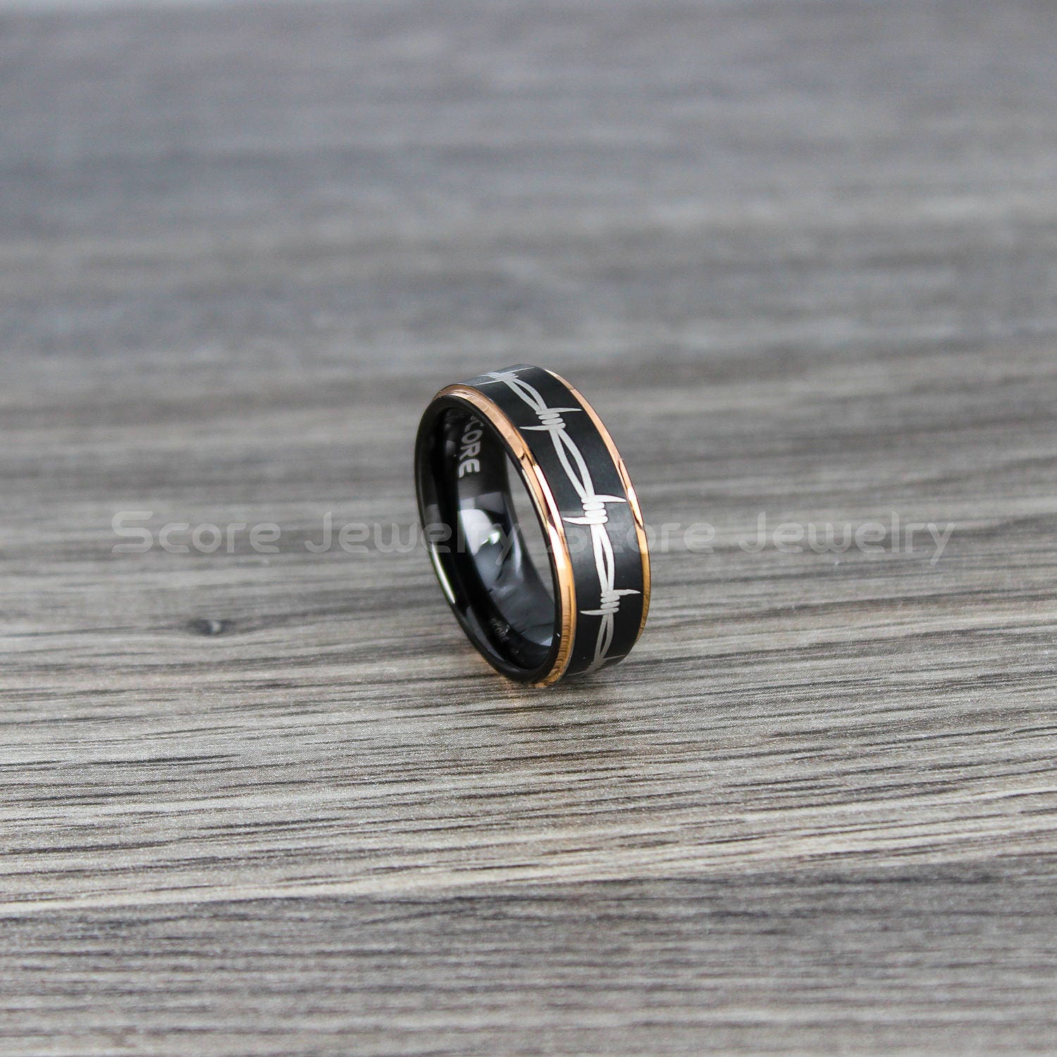 Barbed Wire Ring Barbed Wire Wedding Ring 8mm Black Tungsten - Etsy