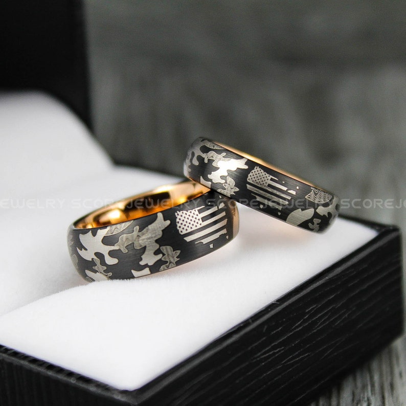 Camo Rings, Camouflage Ring, Army Rings, Military Rings, Black Camo ...