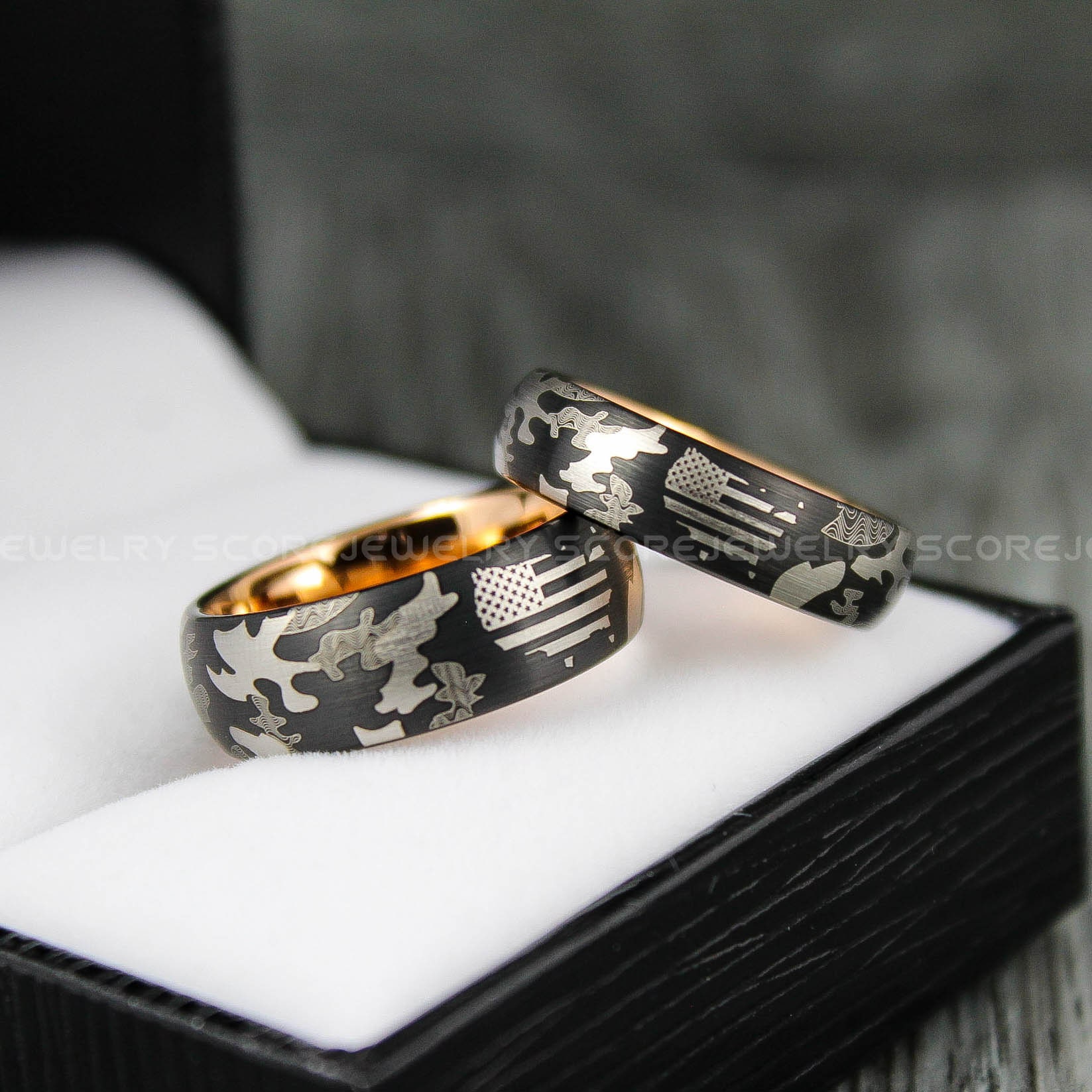 Camo Rings Camouflage Ring Army Rings Military Rings Black | Etsy