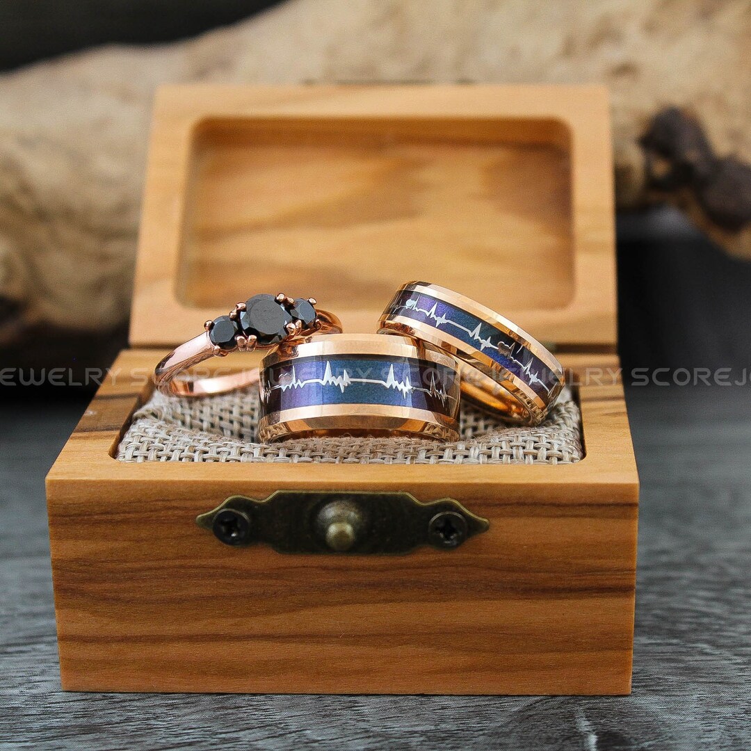 Heartbeat Rings, Heart Beat Rings, ECG Ring, Couple Rings, Couple ...