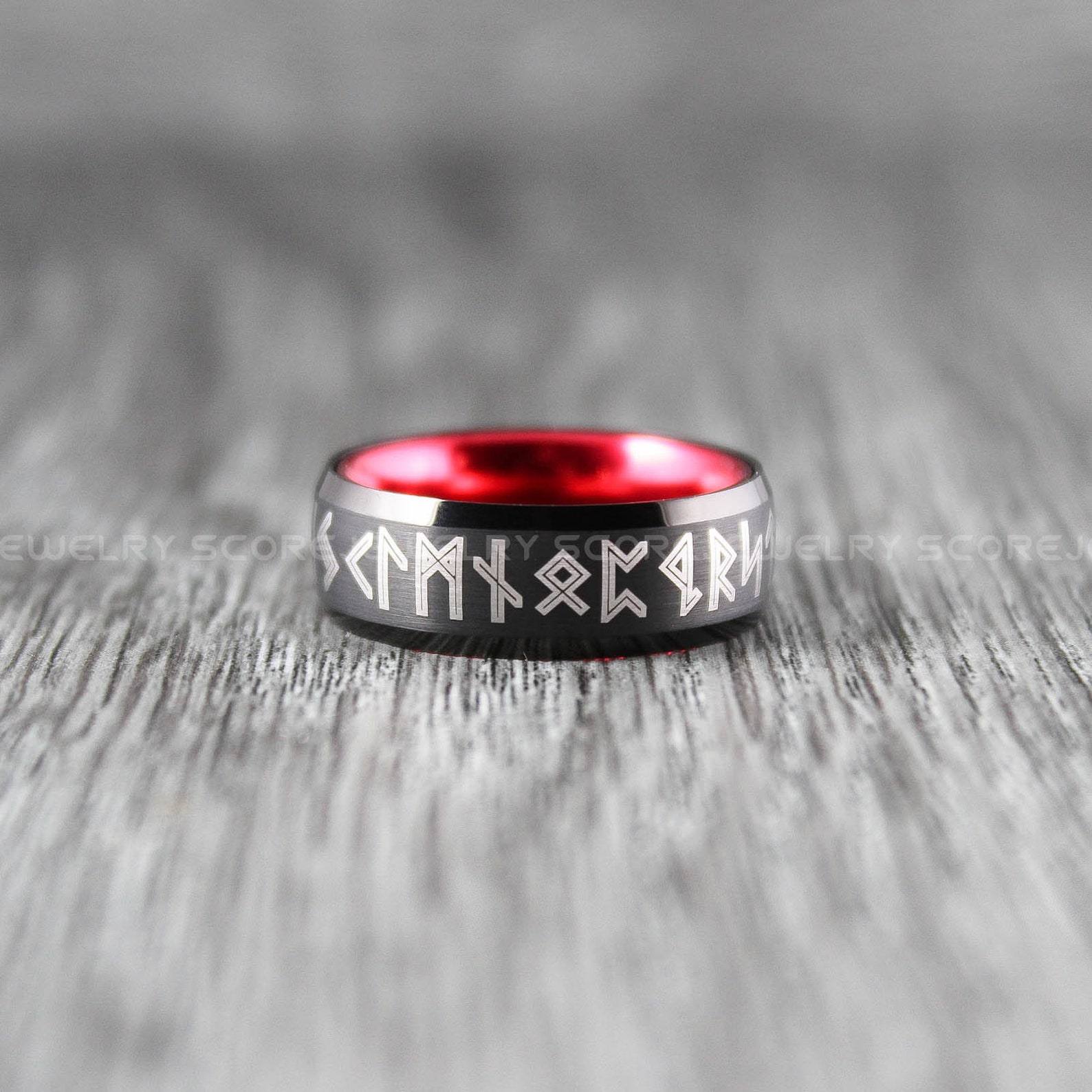 Viking Ring, Nordic Ring, Norsemen Ring, Nordic Runes Ring, 8mm Black ...