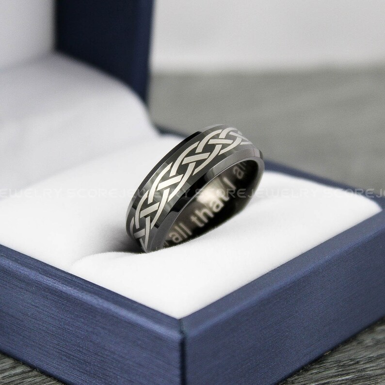 Celtic Knot Rings Couple Rings Set 3 Piece Couple Set 8mm & | Etsy