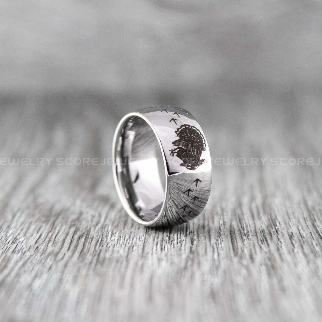 Turkey Ring, Wild Turkey Ring, Turkey Hunting Ring, 10mm Silver ...