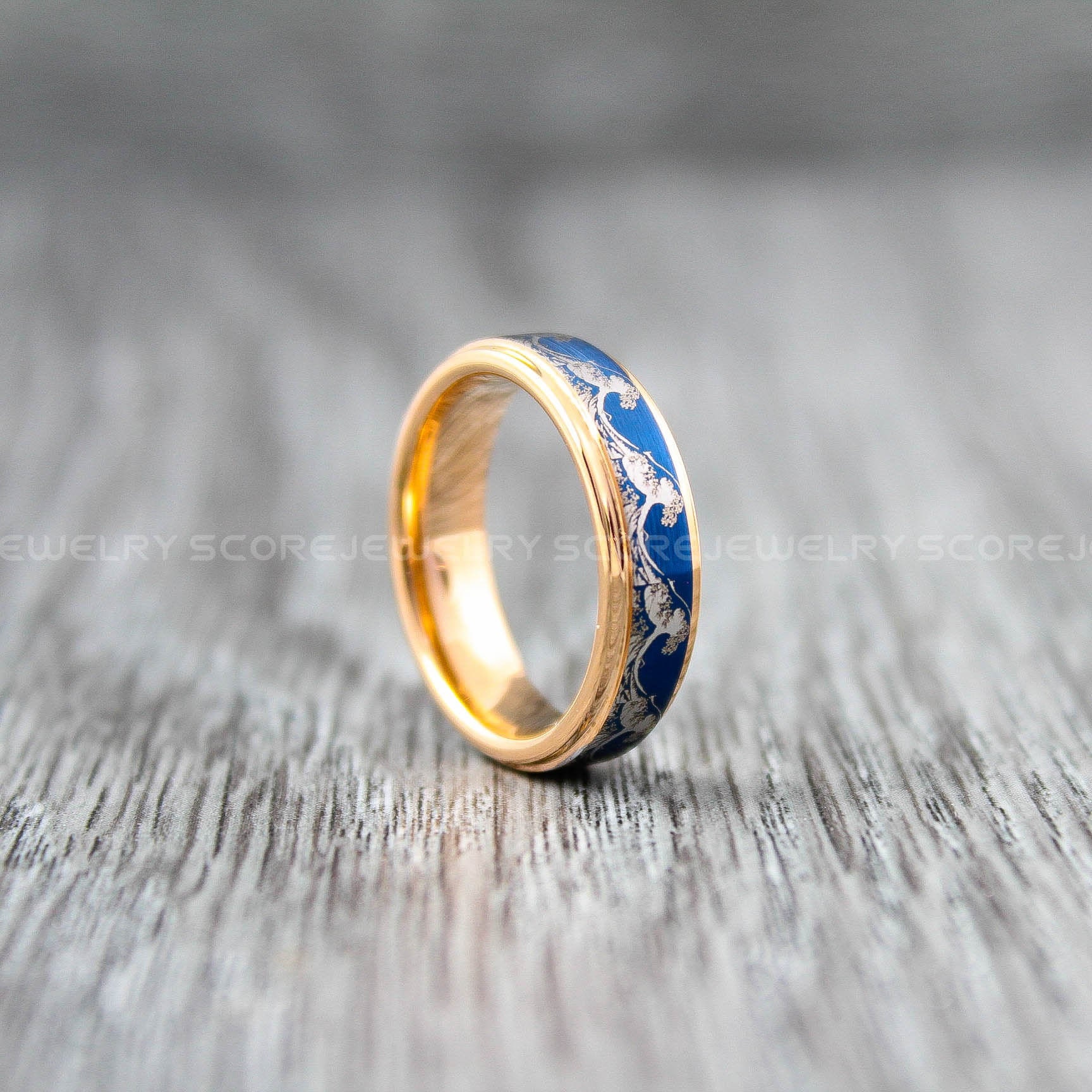 Wave Rings, Ocean Wave Rings, Beach Jewelry, 3 Piece Couple Set Rose ...