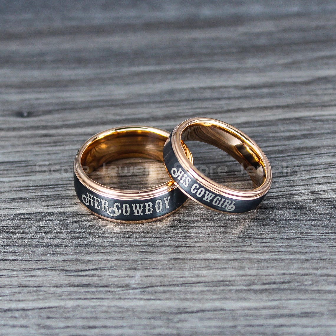 Cowboys Rings Cowboy Wedding Rings 2 Piece Couple Set - Etsy