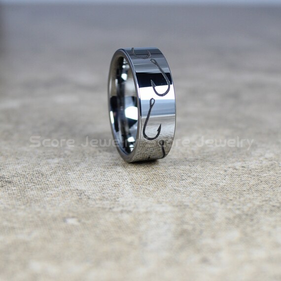 Fishing Ring Fish Hook Ring Fishing Jewelry 8mm Silver | Etsy