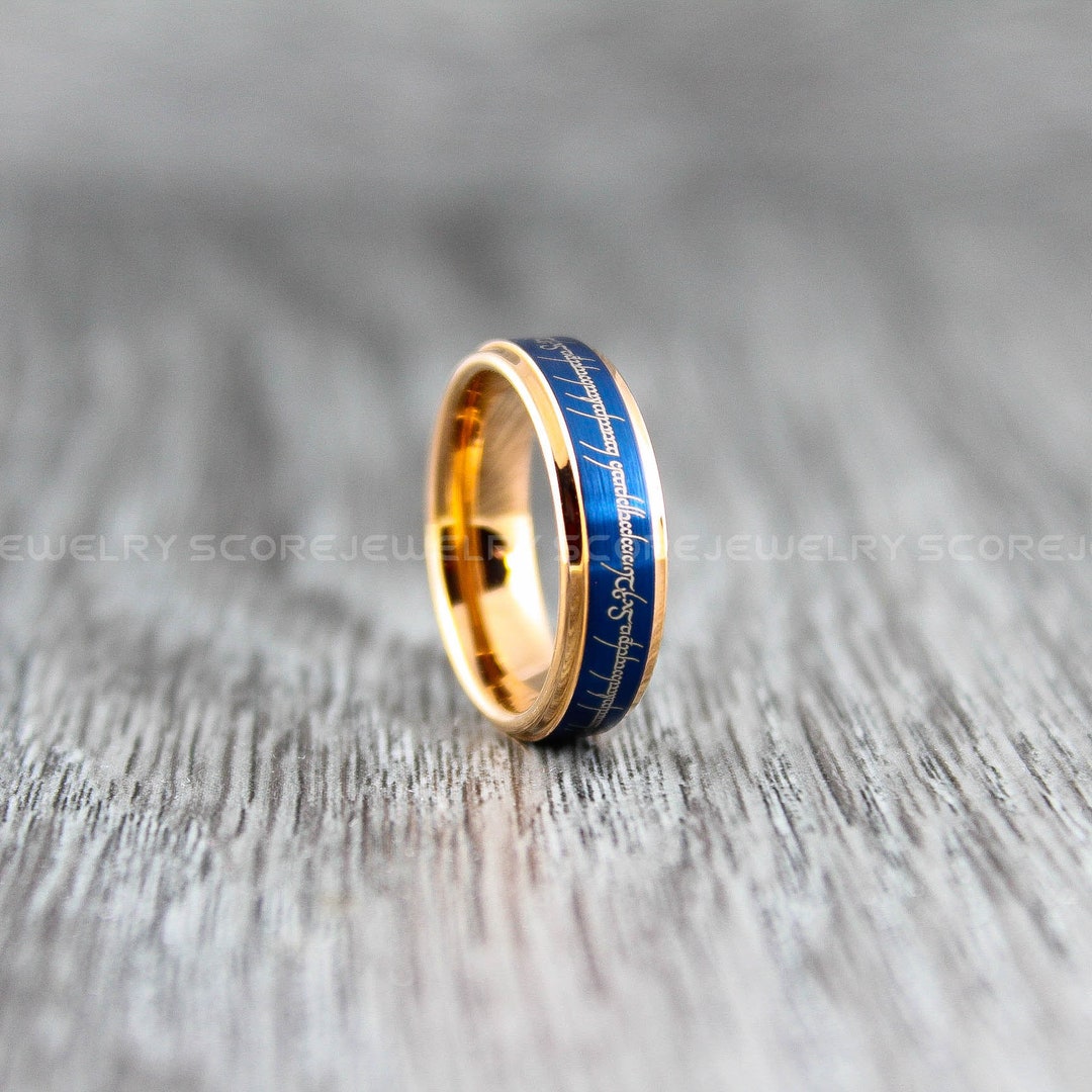 Elvish Ring Rose Gold Wedding Band 6mm 14K Rose Gold - Etsy