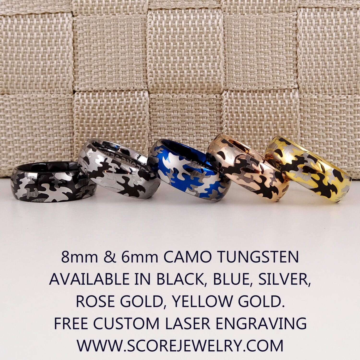 Camo Rings Camouflage Rings Camo Jewelry 2 Piece Couple Set | Etsy