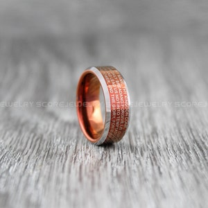 Lord Prayer Ring, Christian Ring Religion Ring 8mm Deep Red Velvet ...