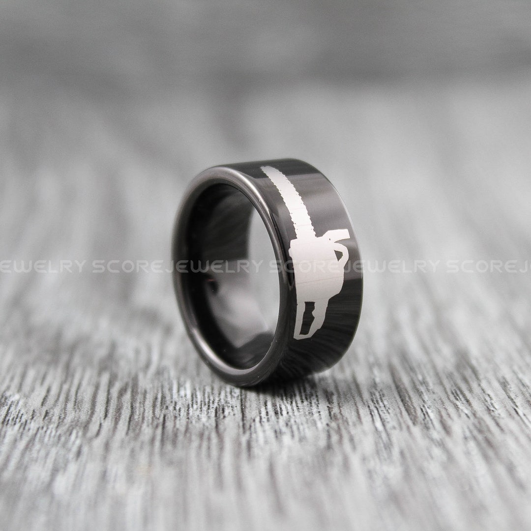 Chainsaw Ring, Saw Ring, Power Tools Ring, Construction Ring 10mm Black ...