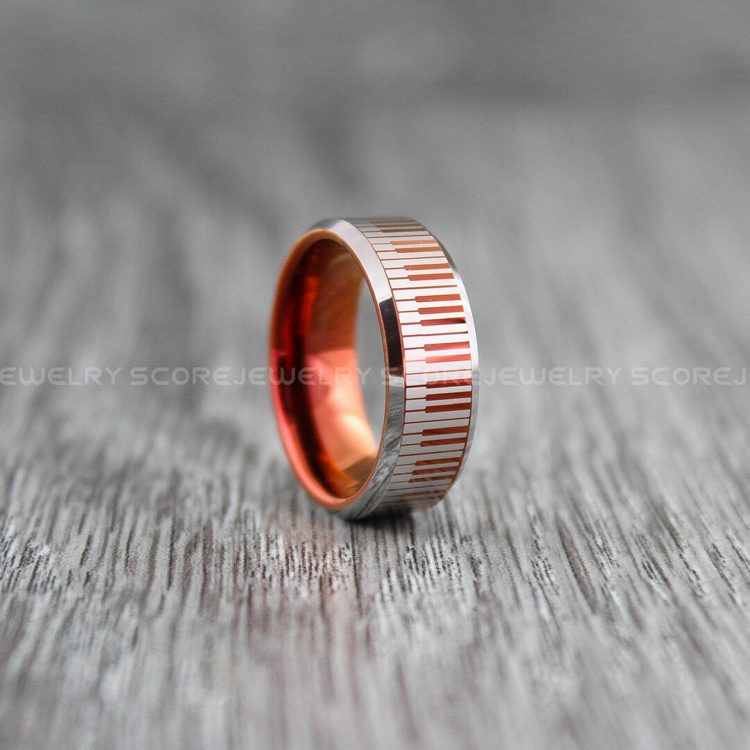 Piano Ring, Music Sheet Ring, Sheet Music Jewelry, 8mm Deep Velvet Red ...