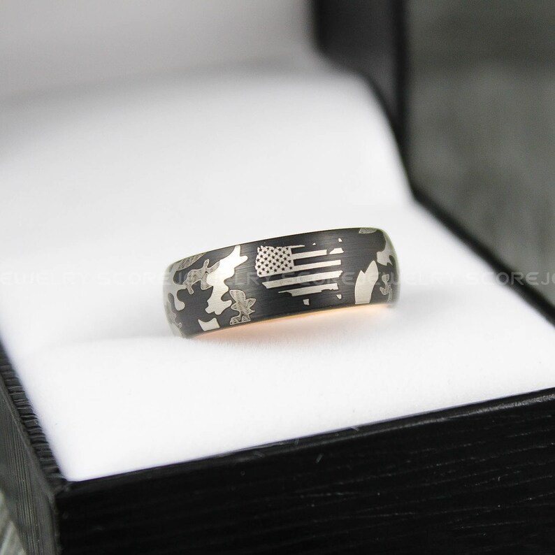 Camo Rings, Camouflage Ring, Army Rings, Military Rings, Black Camo ...