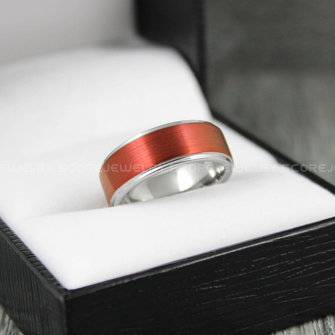 Red Wedding Ring, Red Wedding Band, 8mm Deep Velvet Red Tungsten Band ...