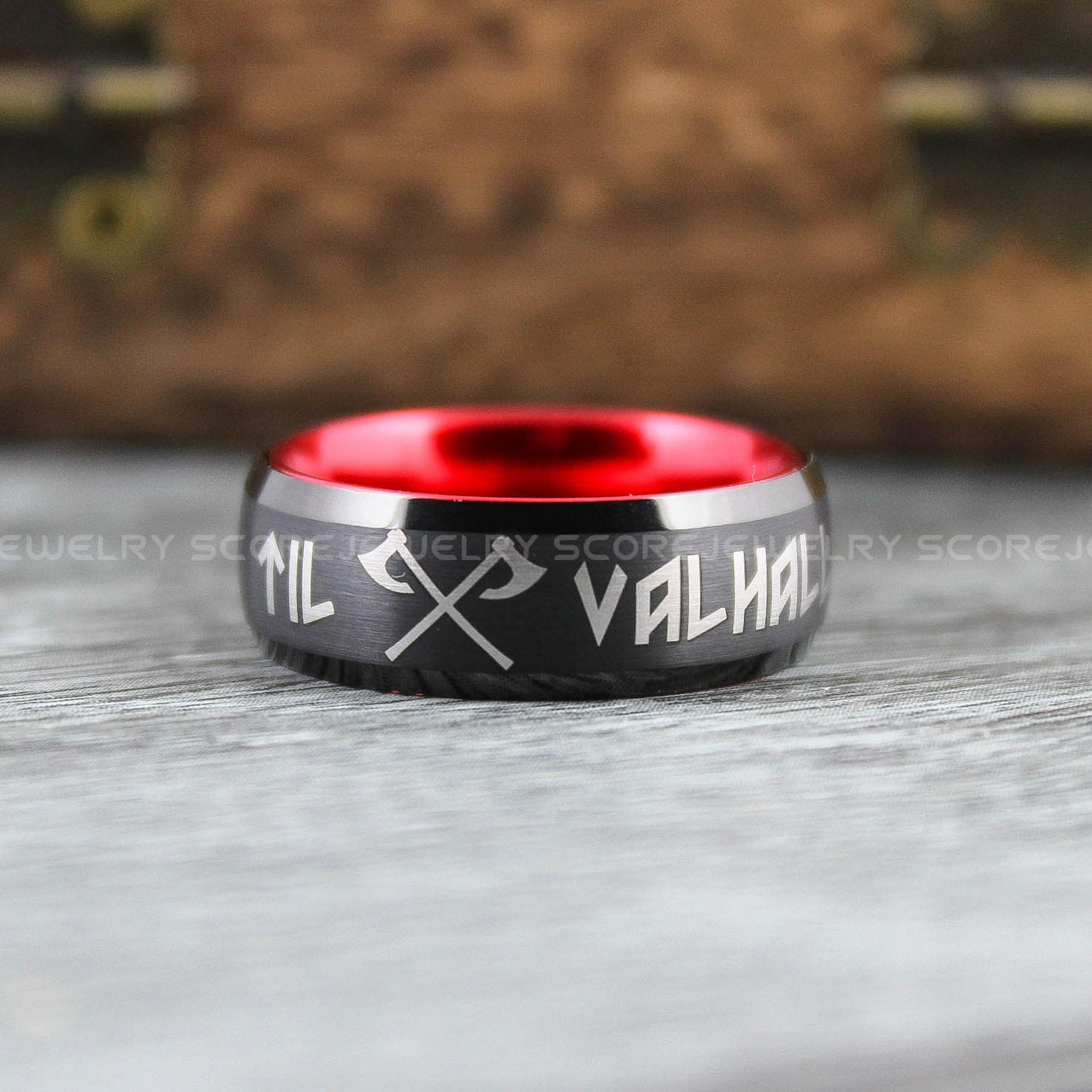 Til Valhalla Rings Viking Rings Runes Rings 3 Piece Couple | Etsy