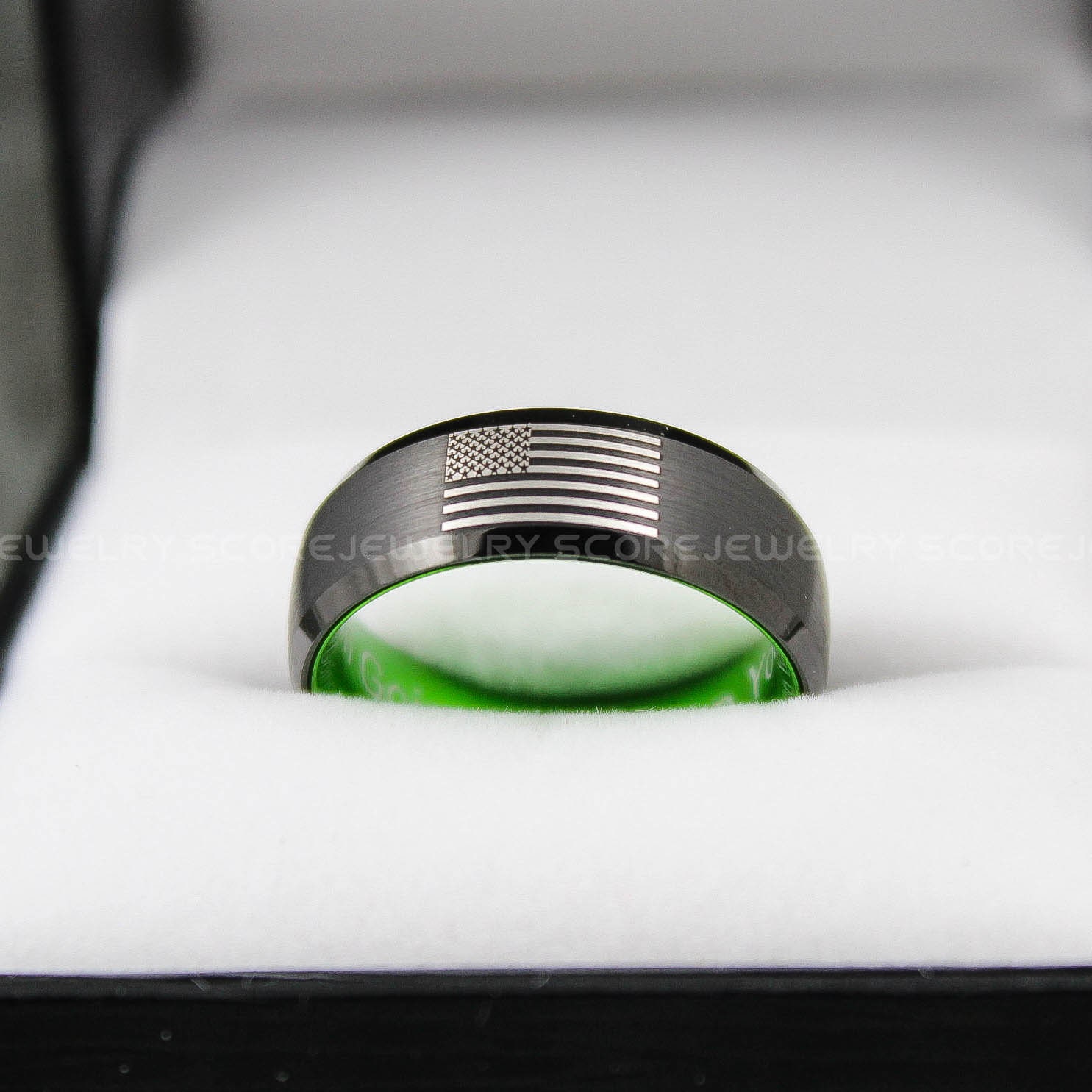 American Flag Ring Military Ring 8mm Black Tungsten Band - Etsy