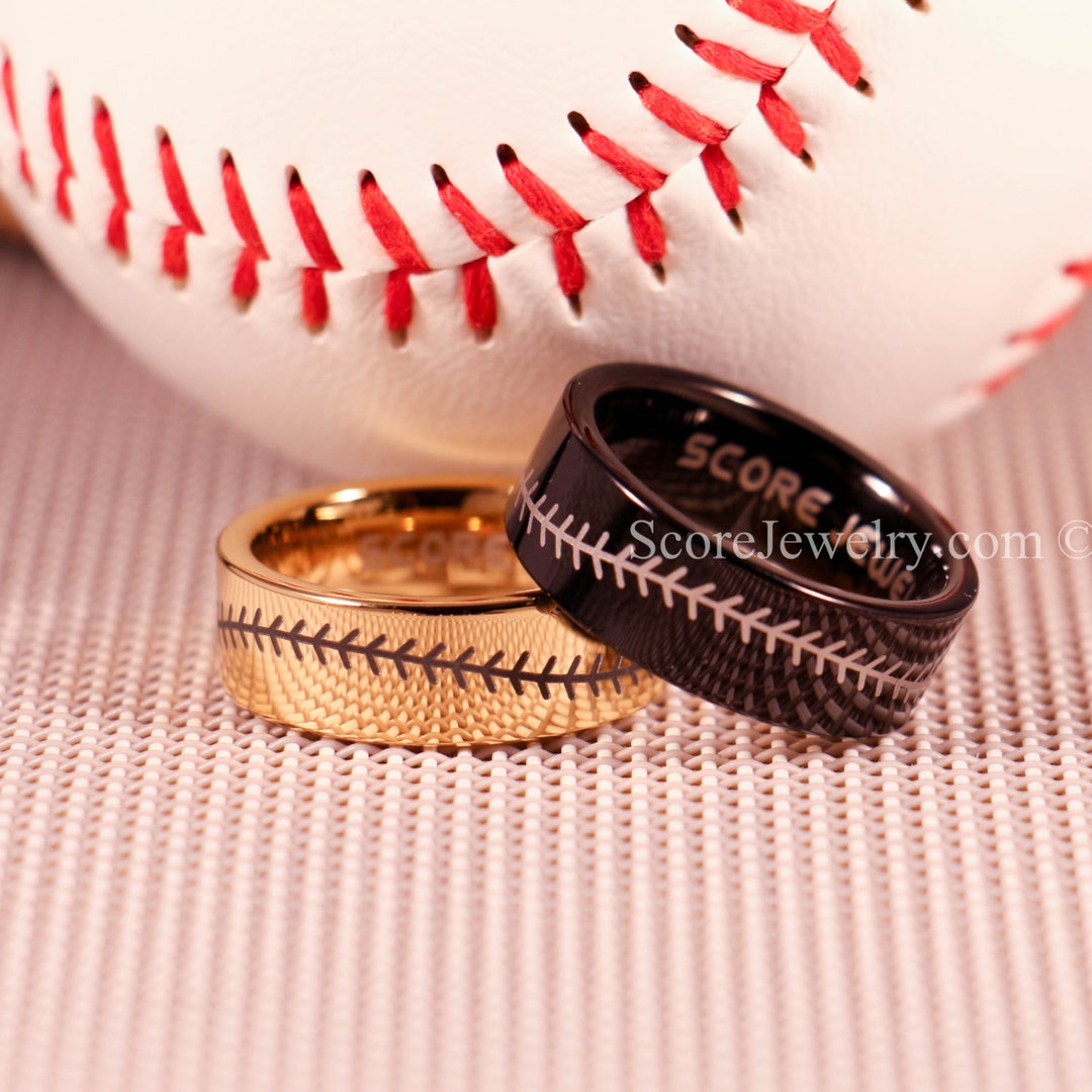 Baseball Rings Baseball Wedding Ring Baseball Jewelry 2 - Etsy