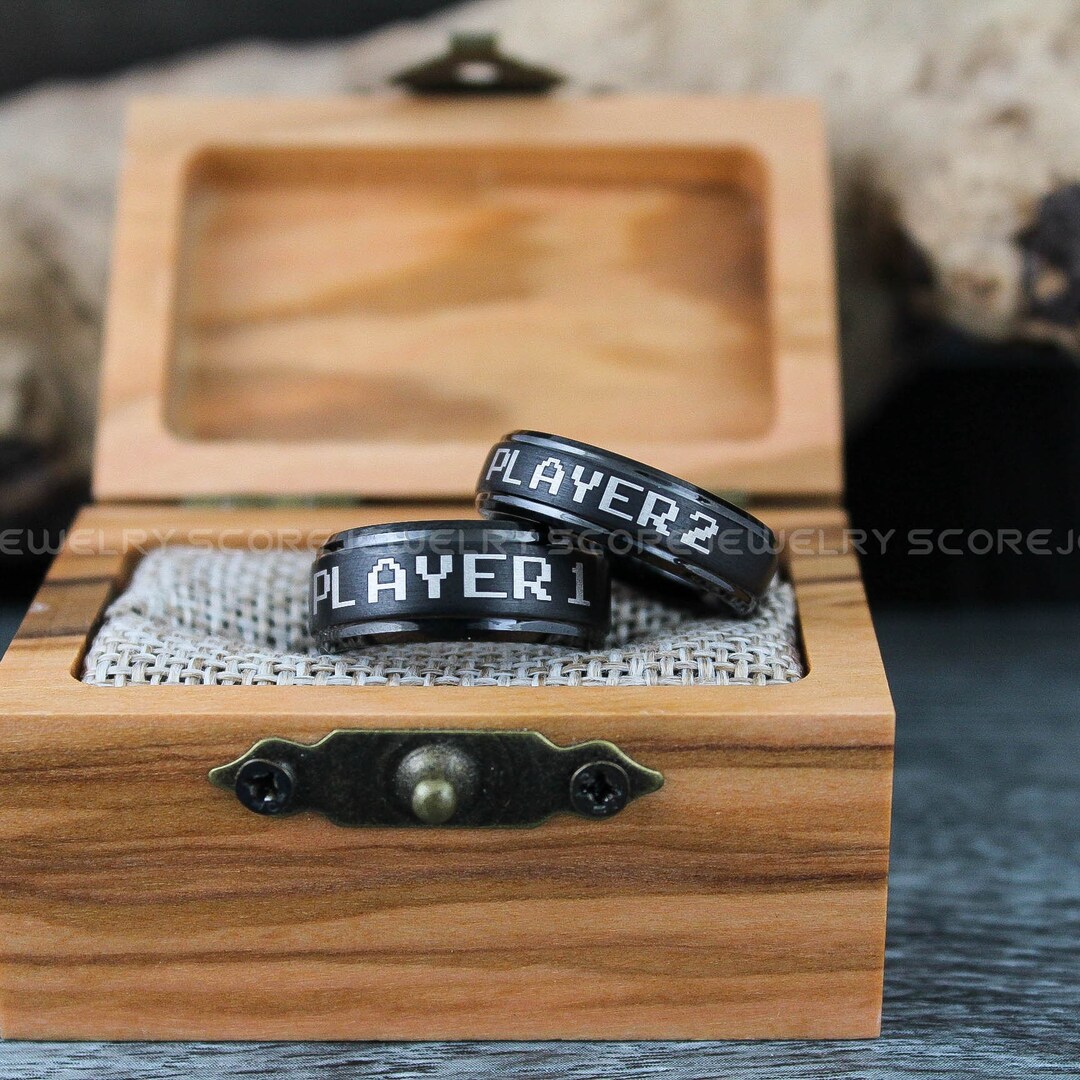 Gamer Rings, Couple Rings, Couple Wedding Rings, Player 1 Player 2 ...