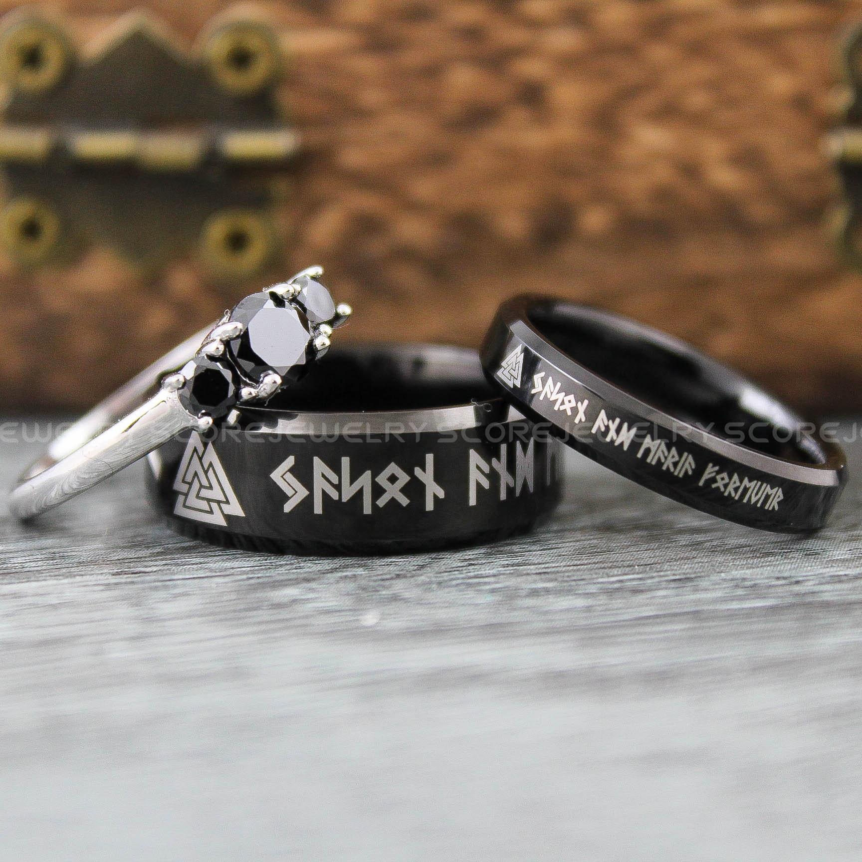 Viking Ring Couple Set Nordic Ring Norsemen Ring Nordic - Etsy