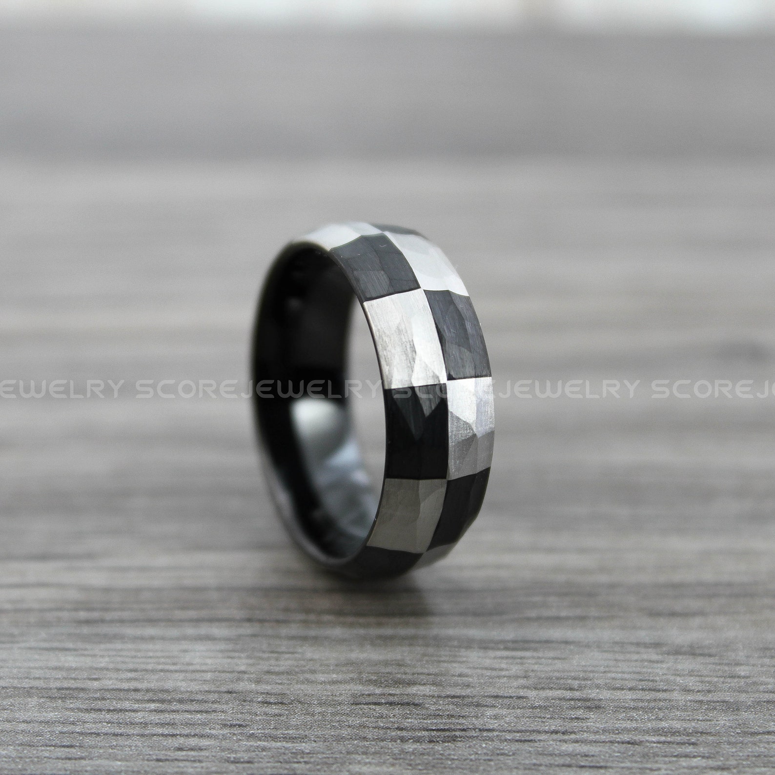 Hammered Ring Racing Ring Checkered Flag Ring Black - Etsy