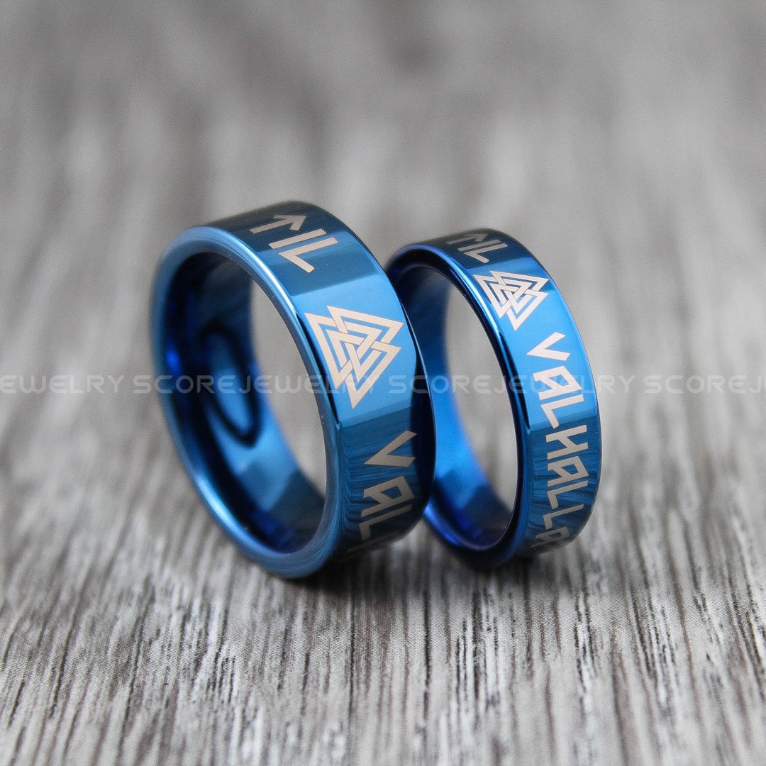 Til Valhalla Ring, Til Valhalla Jewelry, Viking Ring, Blue Nordic Ring ...