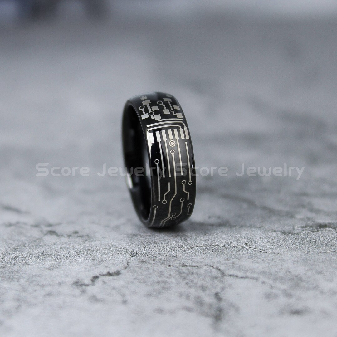 Circuit Board Ring, Gamer Ring, Circuit Board Pattern Ring, Gamer Ring ...