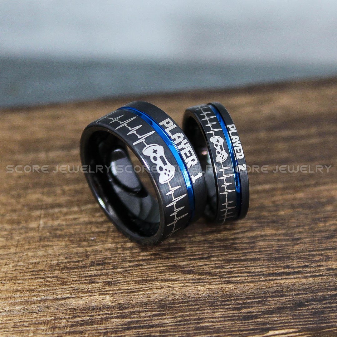 Gamer Rings, Couple Rings, Matching Couple Rings, Couple Wedding Bands ...