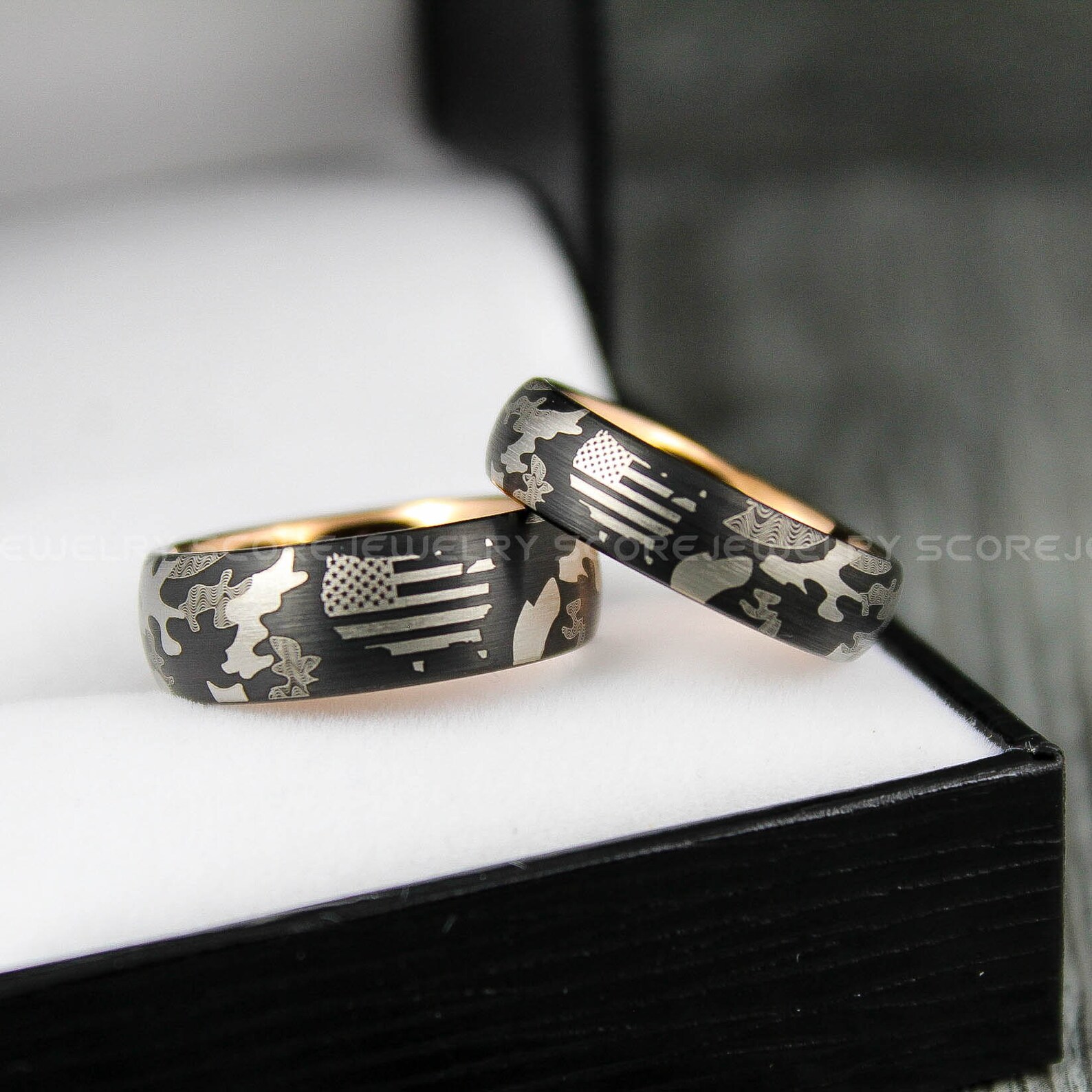 Camo Rings Camouflage Ring Army Rings Military Rings Black - Etsy