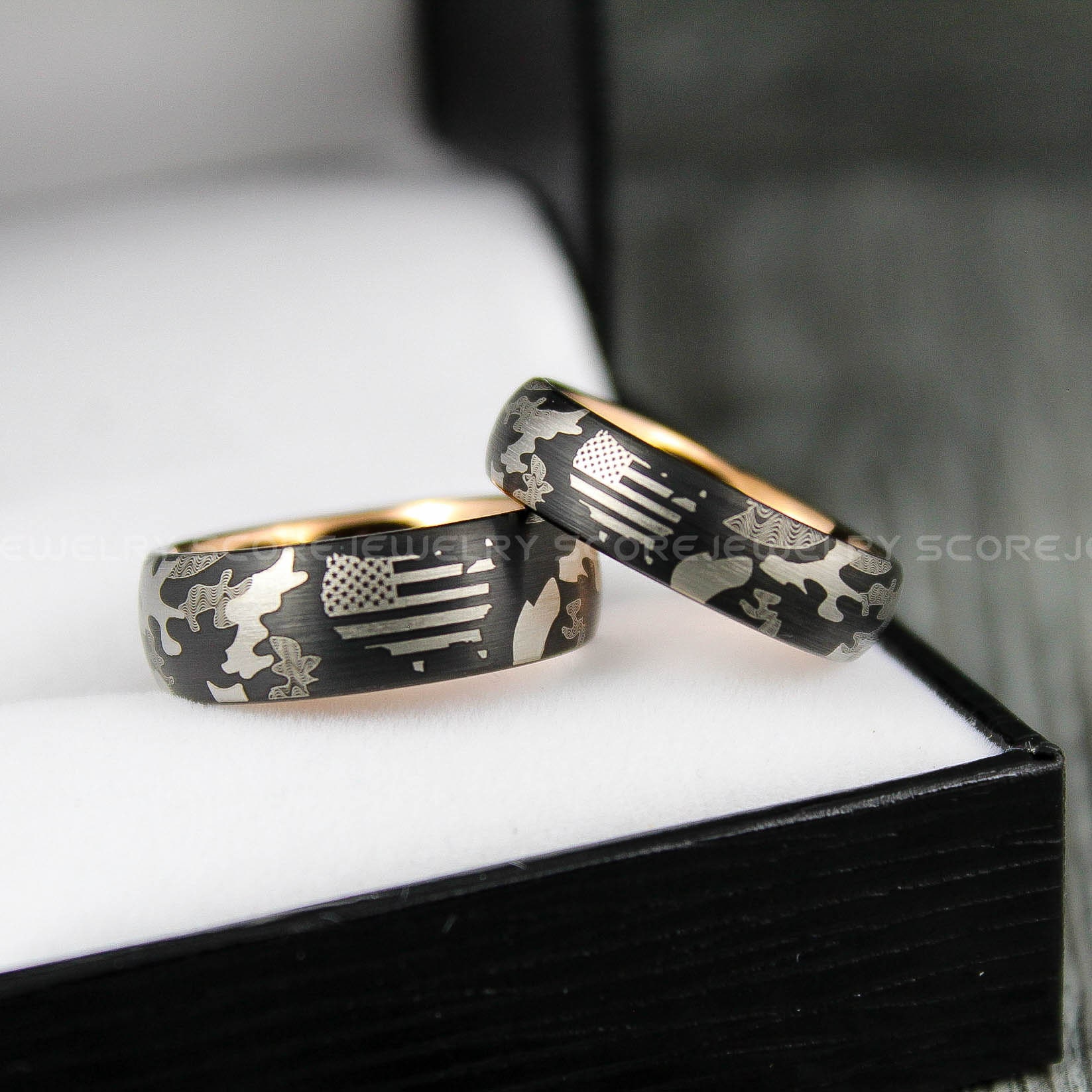 Camo Rings Camouflage Ring Army Rings Military Rings Black | Etsy