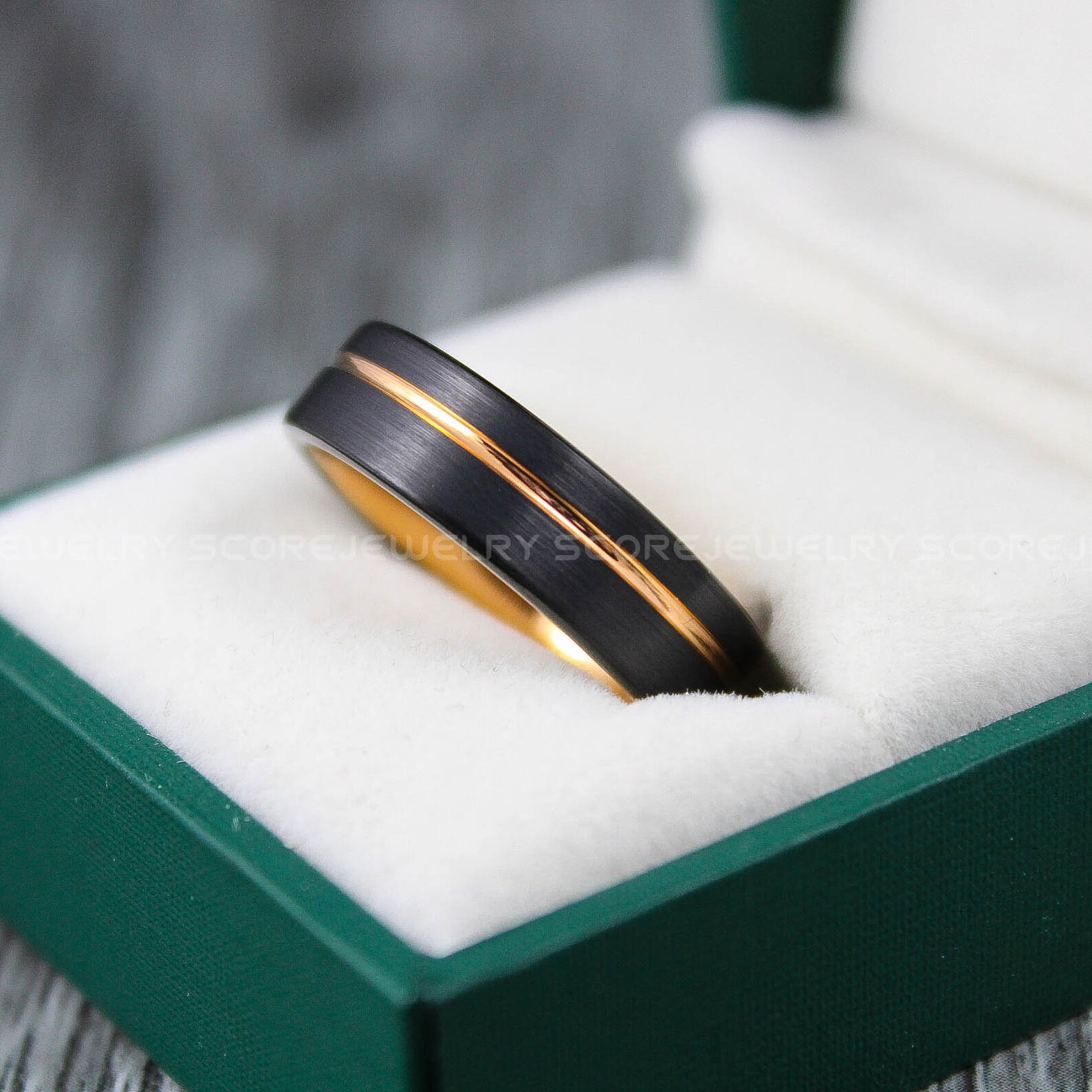 Black Wedding Ring Black Wedding Bands 2 Piece Couple Set - Etsy