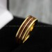 Wood Ring, Wood Wedding Ring, 2 Piece Couple Set 14K Yellow Gold ...