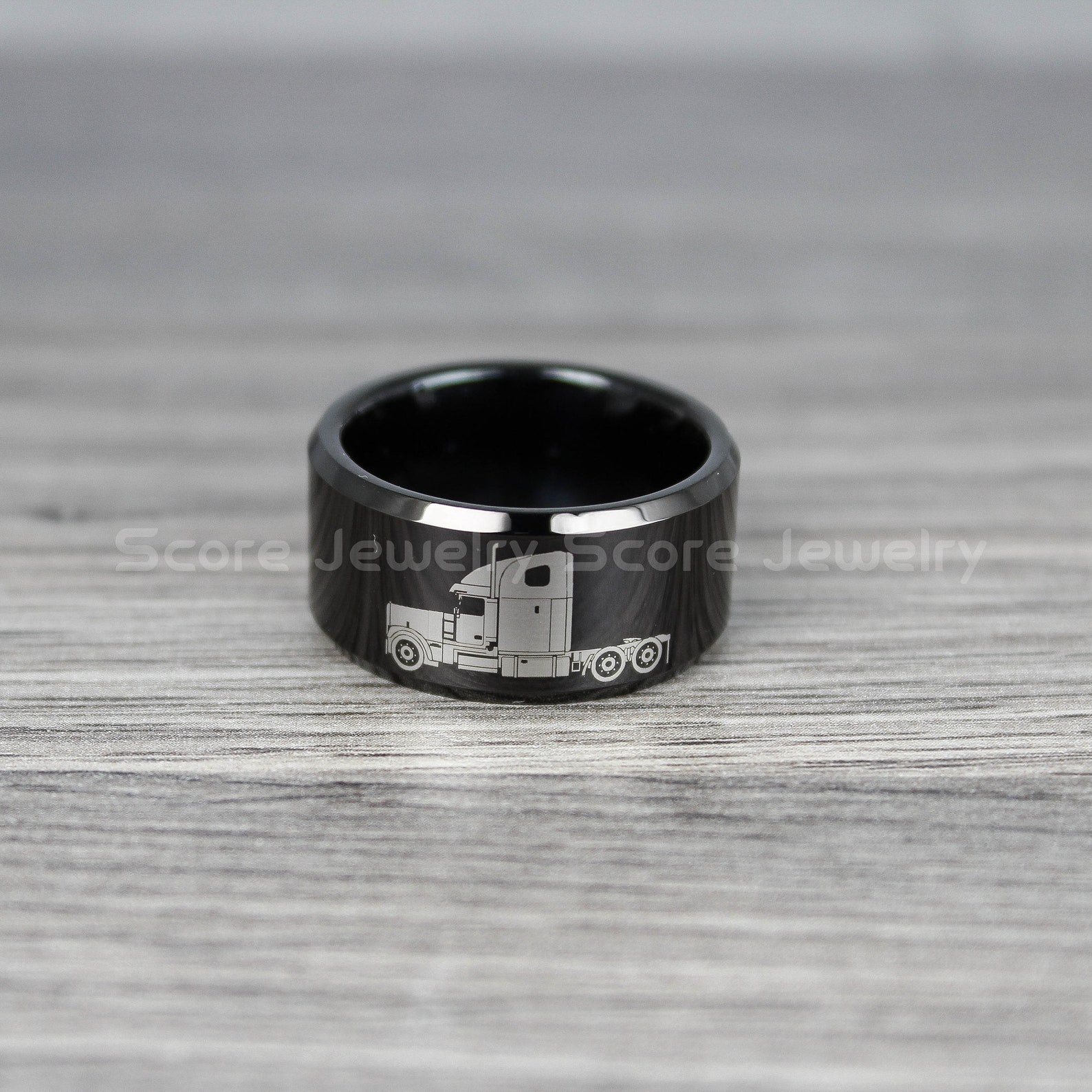 Truck Ring, Trucker Ring, Tractor Ring, Truck Driver Ring, 12mm Black ...
