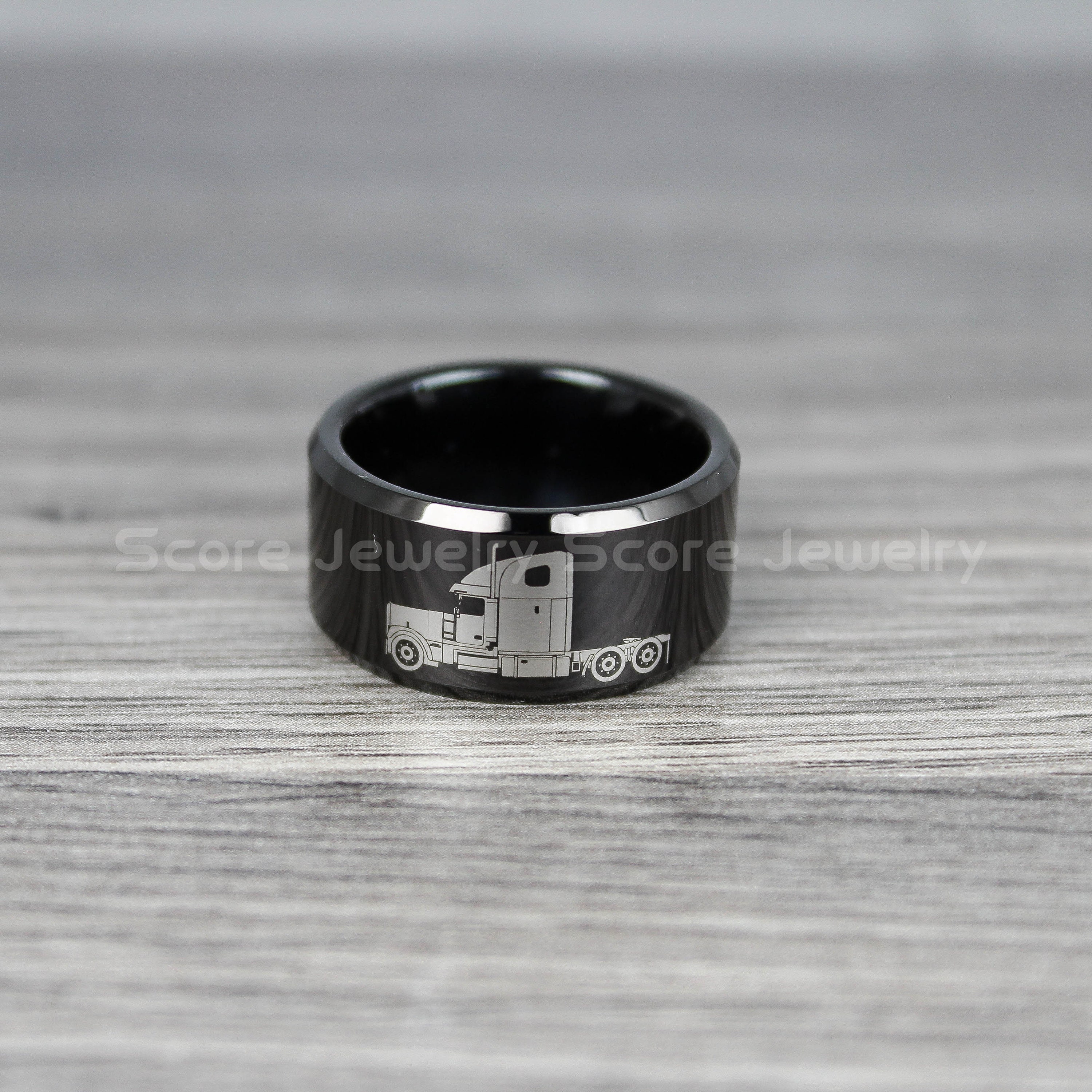 Truck Ring, Trucker Ring, Tractor Ring, Truck Driver Ring, 12mm Black ...