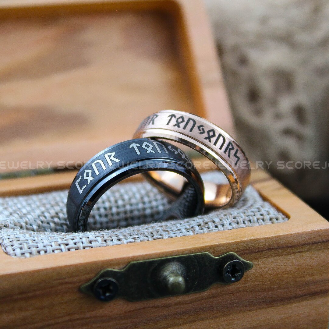Viking Rings, Runes Rings, Norseman Rings, Couple Rings, Couple Wedding ...