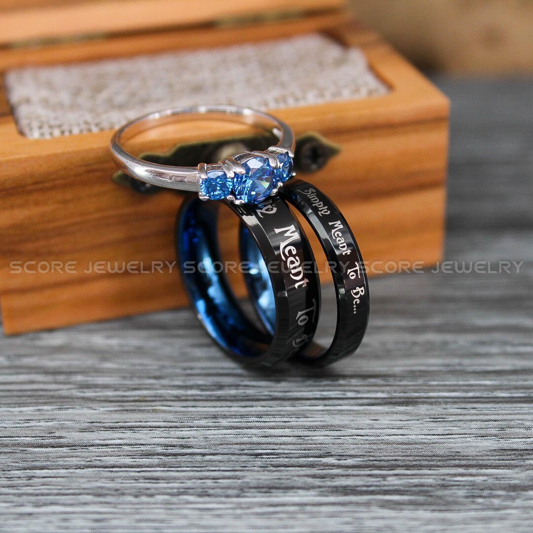 Black Wedding Bands, Couple Black Wedding Bands, Simply Meant to Be ...
