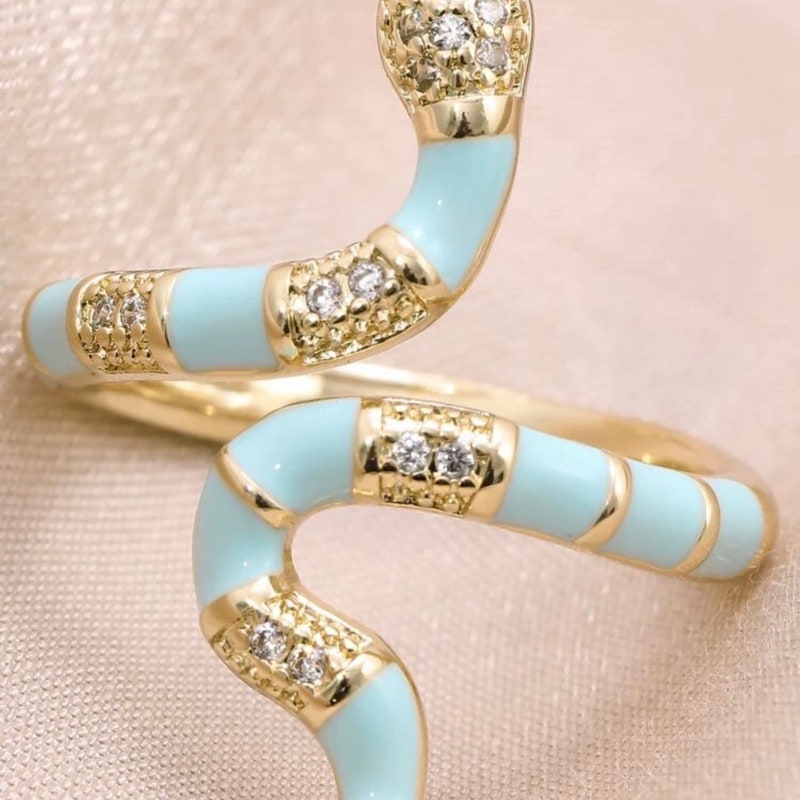 Enamel Snake Ring - Etsy