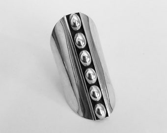 Sterling Silver Long Ring | Etsy