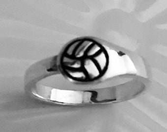 Volleyball Ring Volleyball Player Gift Volleyball Coaches Gift Sterling ...