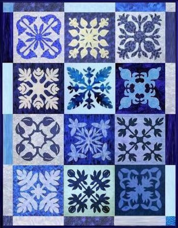 Blue Hawaii Sampler Quilt Pattern / Pattern German AND - Etsy