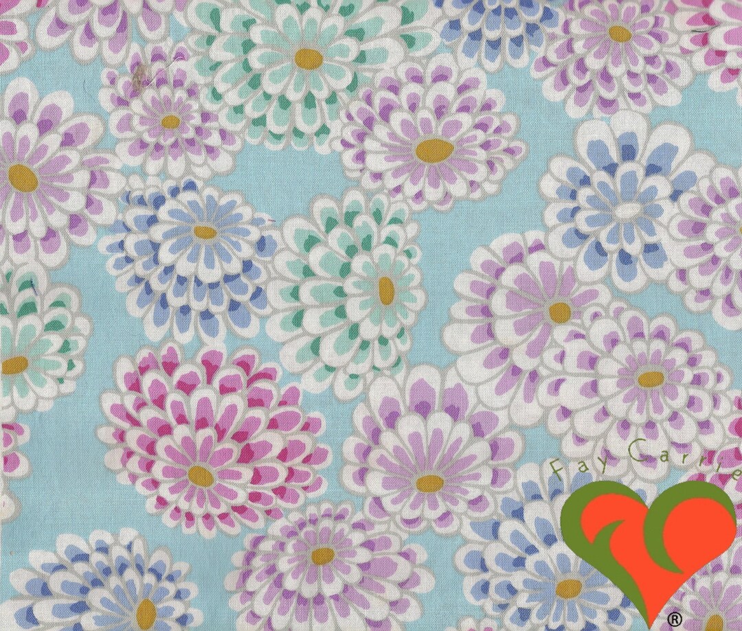 Kaffe Fassett Floating Flowers Pastel Fabric GP56 Fat Quarter. Retired ...