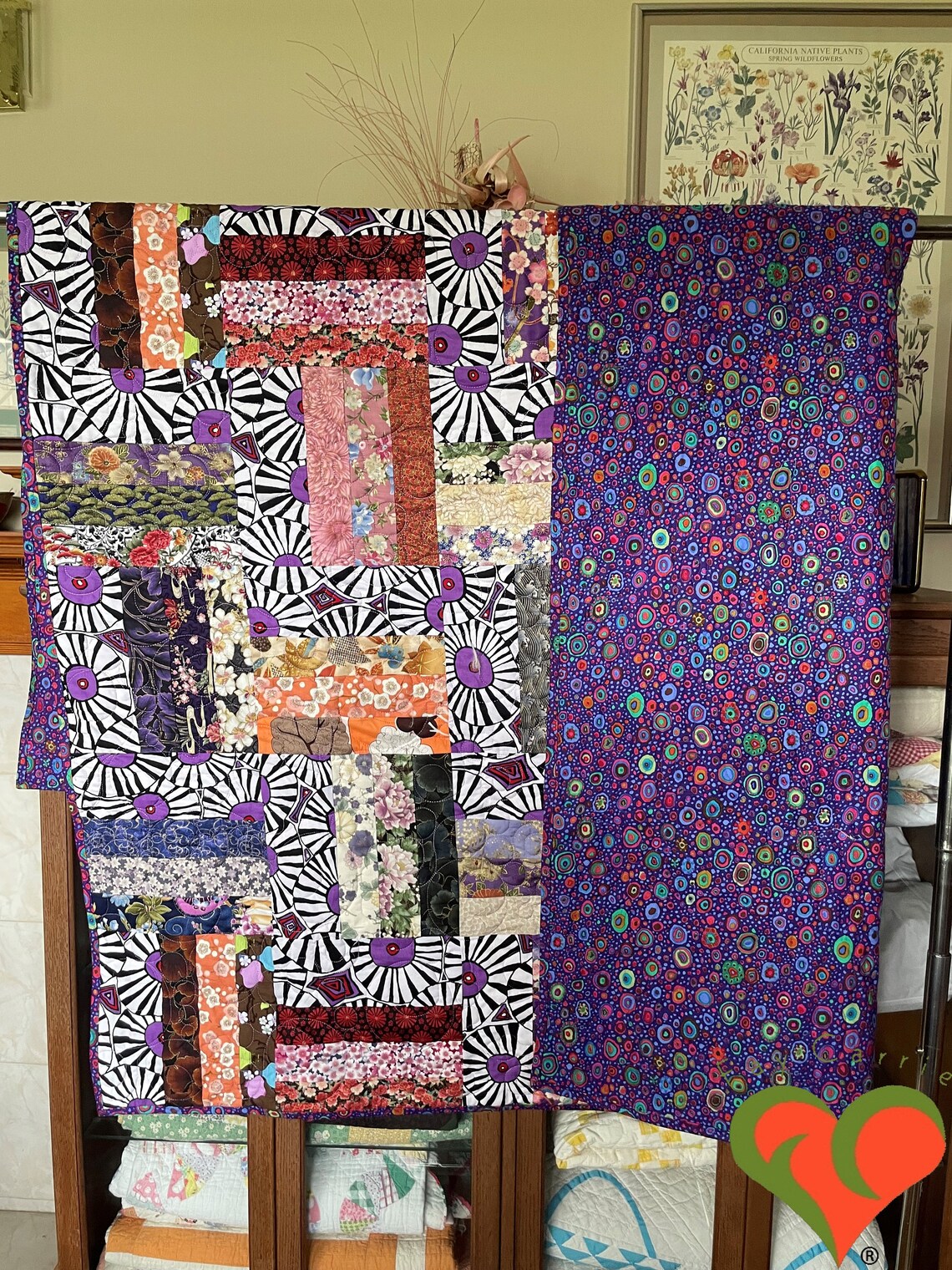 Asian Themed & Kaffe Fassett Quilt-comfort Quilt-throw Quilt-twin Bed ...