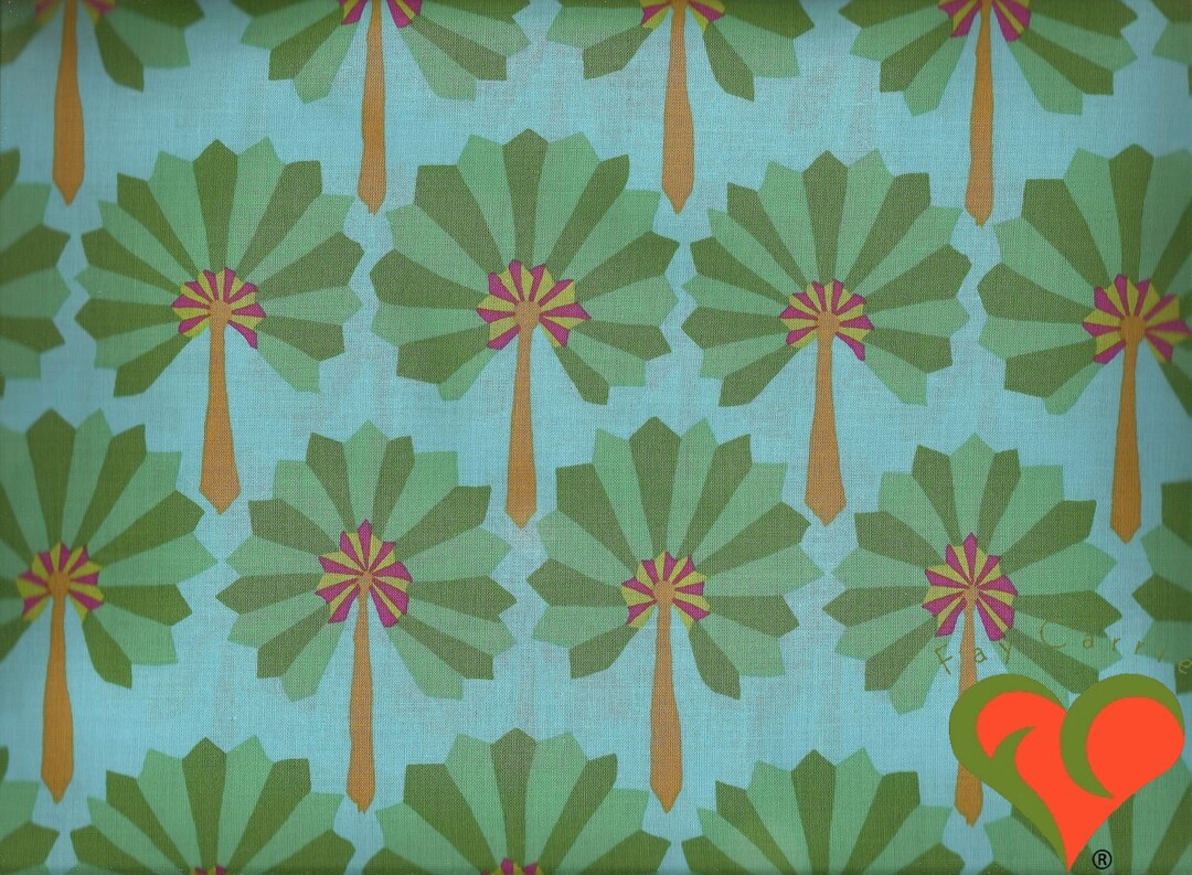 Kaffe Fassett Palm Fan Green Fabric GP114. One Third Yard. Retired. HTF ...