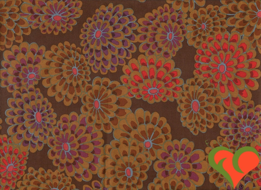 Early Kaffe Fassett Floating Flowers Brown Fabric GP56. Fat Quarter ...