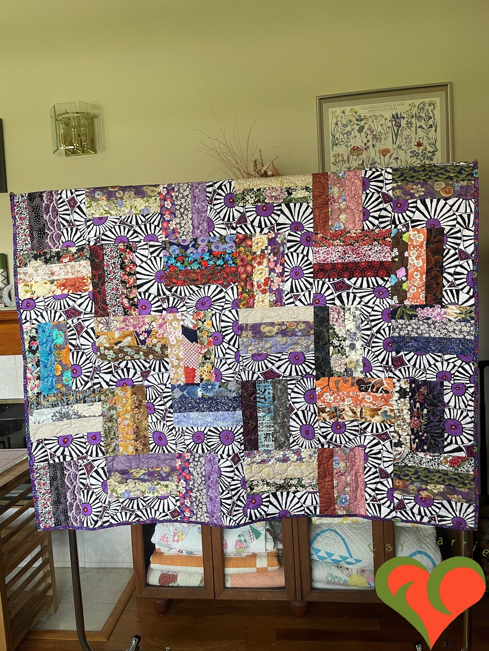 Asian Themed & Kaffe Fassett Quilt-comfort Quilt-throw Quilt-twin Bed ...