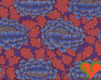 Early Kaffe Fassett Floating Flowers Blue Fabric GP56. Fat Quarter ...